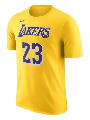 Nike Nba Los Angeles Lakers Lebron James T-shirt - Yellow/purple