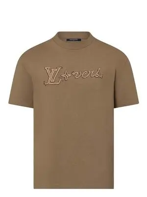 LOUIS VUITTON Embroidered Signature Cotton T-shirt - Kangaroo