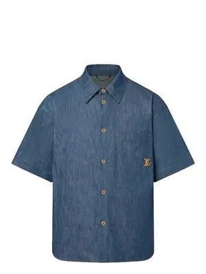 LOUIS VUITTON Shortsleeved Cotton Chambray Shirt - Indigo