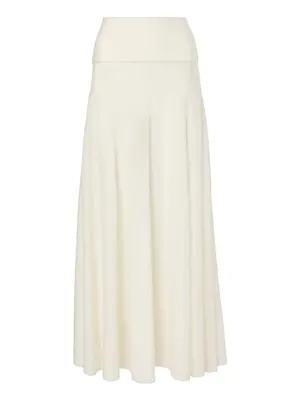 Alaïa Low-rise Virgin Wool Maxi Skirt - White