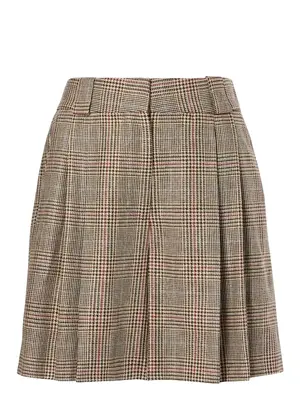 BLAZÉ MILANO Checked Silk Shorts - Beige