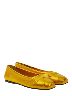 Marni Leather Ballet Flats - Yellow