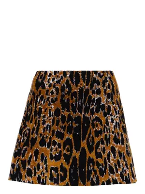 Alaïa Leopard-print Mini Skirt - Black