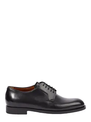 Zegna Flex Leather Derby Shoes - Black