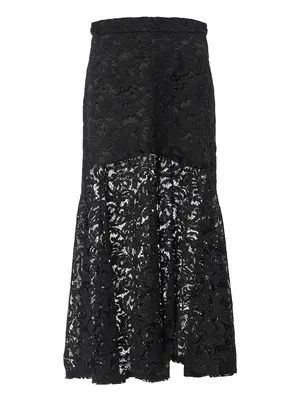 PATOU Cotton-blend Lace Maxi Skirt - Black