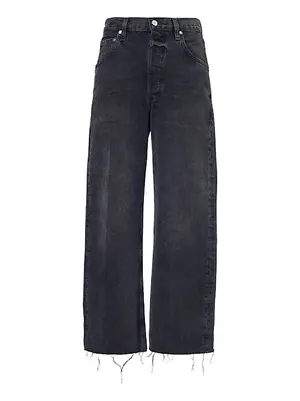 Citizens Of Humanity Ayla Wide-leg Jeans Raw Hem - Bronson (washed Black)