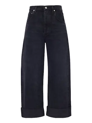 Citizens Of Humanity Ayla Wide-leg Mid-rise Denim Jeans - Voila (washed Black)