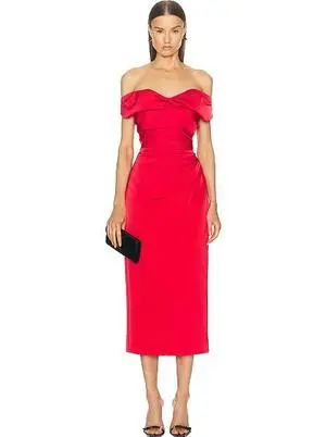 Rachel Gilbert Daria Off-shoulder Dress - Raspberry
