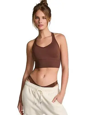 Pink Seamless Air Medium-support Sports Bra Brown
