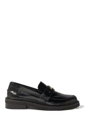 Maje Leather Loafers - Black