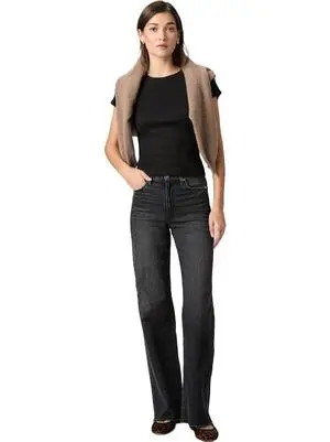 Paige Anessa Wide Leg Jean - Black