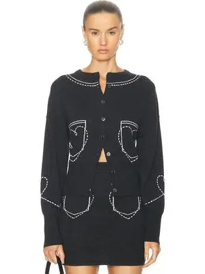 Moschino Long Sleeve Cardigan - Multi Grey
