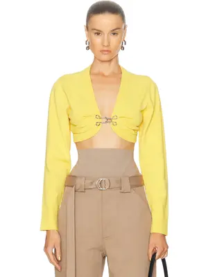 Moschino Long Sleeve Cardigan - Yellow