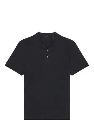 Theory Bron Short Sleeve Polo In Navy - Eclipse