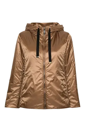 Max Mara Satin Hooded Jacket - Brown
