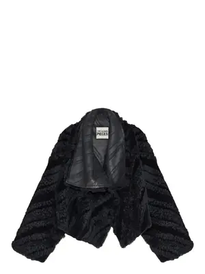 YVES SALOMON Cropped Draped Jacket - Black
