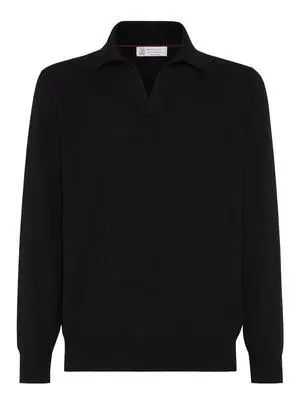 Brunello Cucinelli Cashmere Polo Shirt - Black