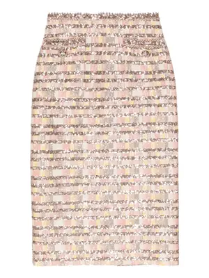 Elie Saab Camaleonte Sequin-embellished Midi Skirt - Neutrals