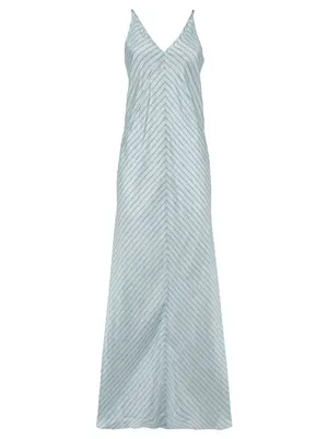 HERSKIND Striped Silk Dress - Blue