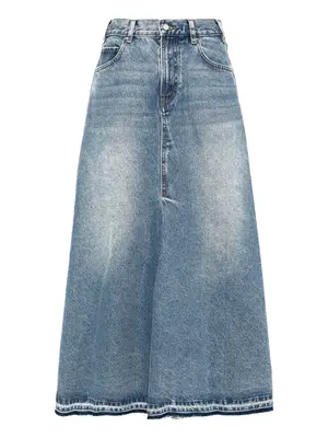 JNBY Distressed Maxi Denim Skirt - Blue
