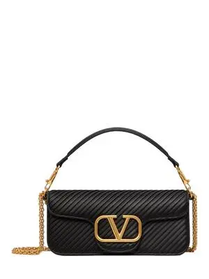 Valentino Garavani Locò Leather Shoulder Bag - Black