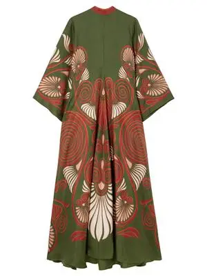 La DoubleJ Magnifico Silk-twill Maxi Dress - Green