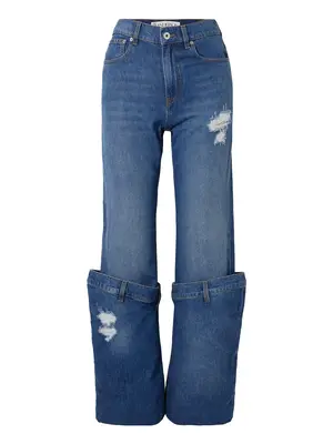 JW Anderson Bucket Distressed Boyfriend Jeans - Blue