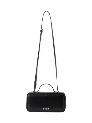 MSGM Logo-print Leather Tote - Black