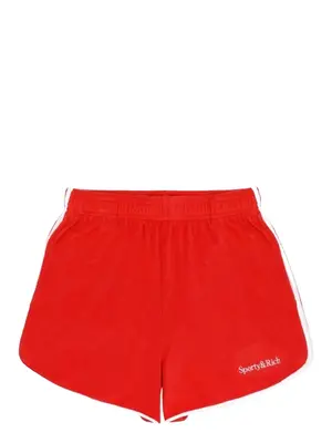 SPORTY & RICH Logo Mini Shorts - Red
