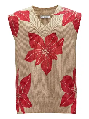 JW Anderson Floral-print Sleeveless Jumper - Neutrals