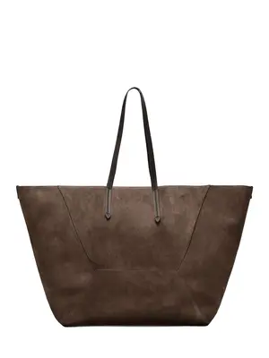 Brunello Cucinelli Large Duo Suede Tote Bag - Brown