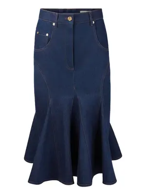Nina Ricci Denim Midi Skirt - Blue