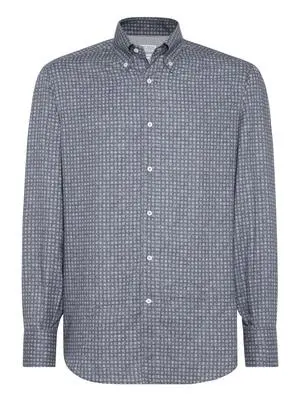 BRUNELLO CUCINELLI Geometric-print Shirt
