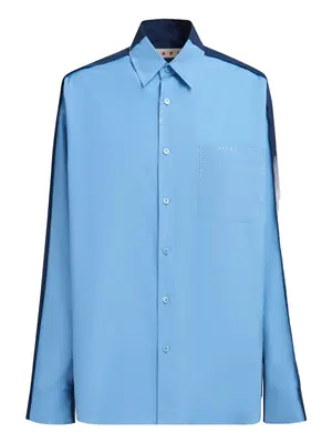 Marni Panelled Cotton Shirt - Blue