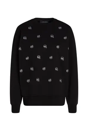 KARL LAGERFELD Karl Lagerfeld Ikon Rhinestone-Embellished Sweatshirt