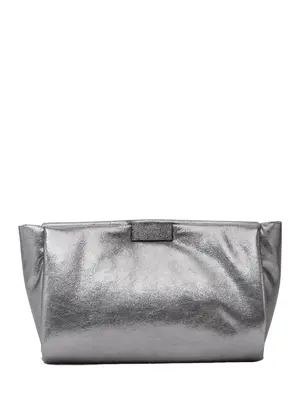Brunello Cucinelli Lamé Calfskin Clutch - Silver