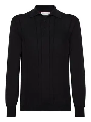 Brunello Cucinelli Knitted Polo T-shirt - Black