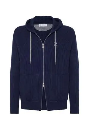 Brunello Cucinelli Cashmere Zip-up Hoodie - Blue