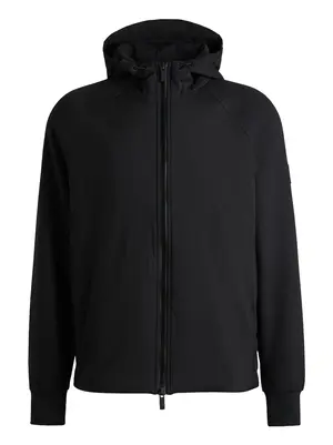 BOSS Logo Appliqué Hooded Jacket - Black