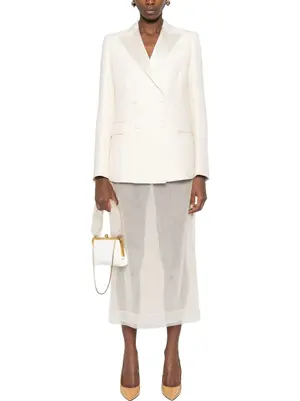 Fabiana Filippi Double-breasted Crepe Blazer - Neutrals