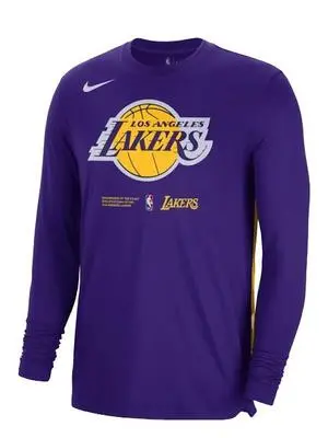 Nike Nba Los Angeles Lakers Drifit Loose Fit Long Sleeve T-shirt - Purple