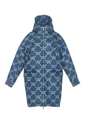 Mcm Lauretos Monogram 2-in-1 Denim Parka - Indigo