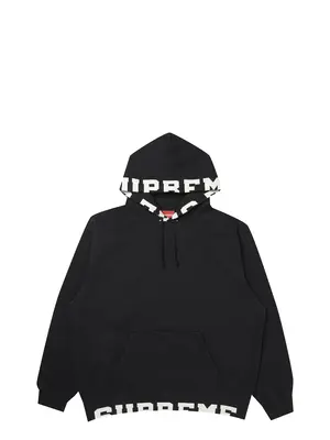 Supreme Cropped Logos Hooded Sweatshirt - Black