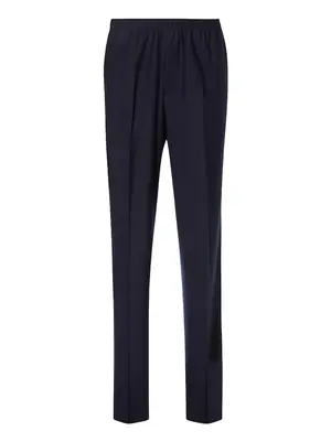 Loro Piana Jan Wool And Cashmere Straight Pants - Blue