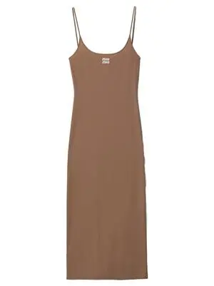 Miu Miu Stretch Jersey Dress - Khaki
