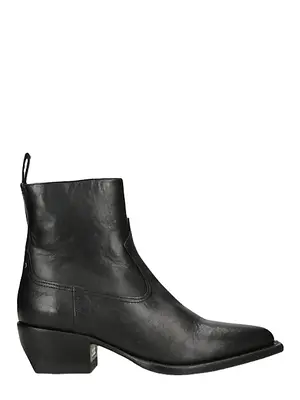 GOLDEN GOOSE Debbie Leather Block-heel Ankle Boots - Black