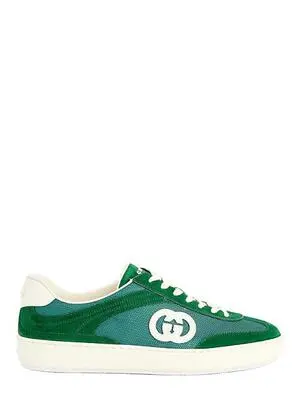 Gucci G74 Suede Low-Top Sneakers Green White
