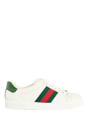 Gucci Ace Leather Low-top Sneakers - Green White