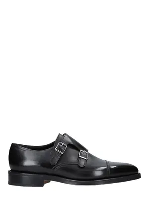 John Lobb William Double-buckle Leather Monk Shoes - Black