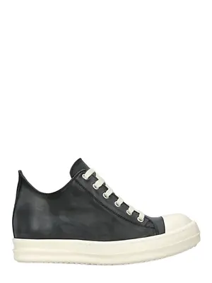 Rick Owens Toe-cap Leather Low-top Trainers - Blk/white
